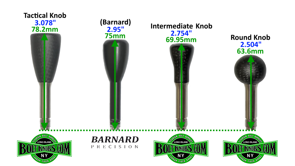 barnard titanium bolt handle and carbon fiber knob