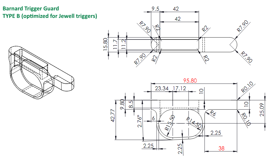 Barnard Trigger Guards - Jewell trigger